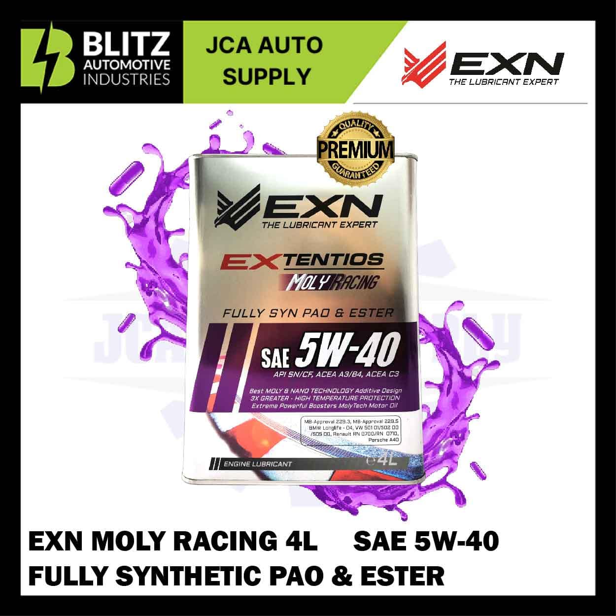 EXN MOLYRACING FULLY SYNTHETIC SAE 5W40 (4 LITER) - Blitzcarbon.com