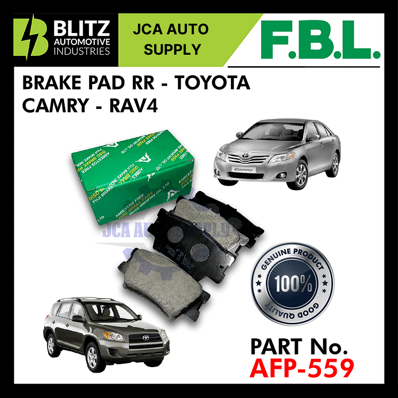 FBL REAR DISC BRAKE PAD SET (4PCS) - TOYOTA CAMRY, RAV4 - AFP-559 ...