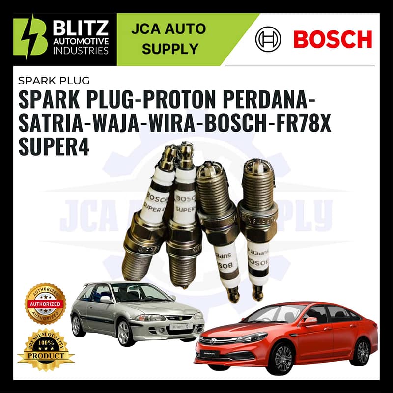 Spark Plug-Proton Perdana-Satria-Waja-Wira-Bosch-FR78X Super4 ...