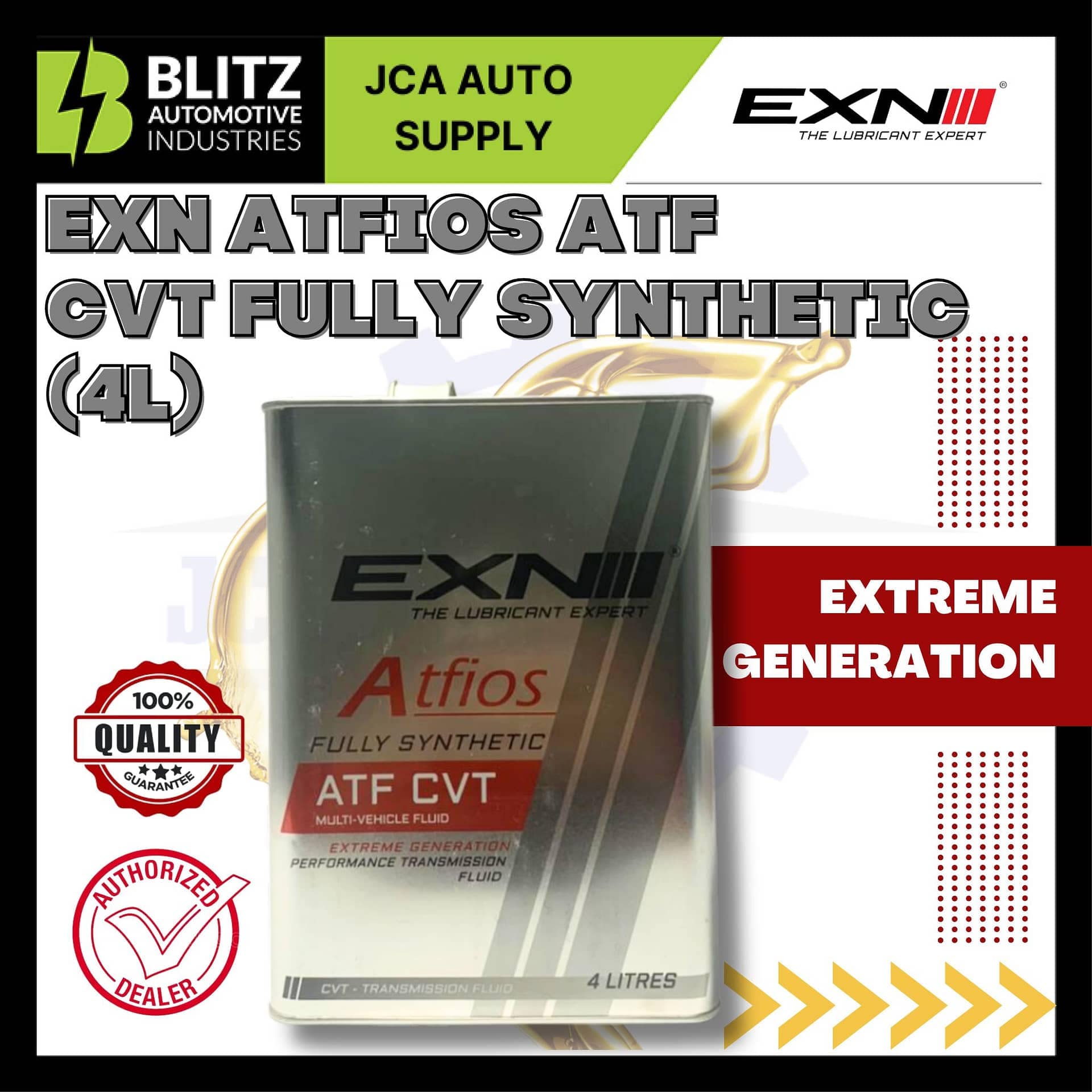 EXN ATFIOS ATF CVT FULLY SYNTHETIC 4L - Blitzcarbon.com