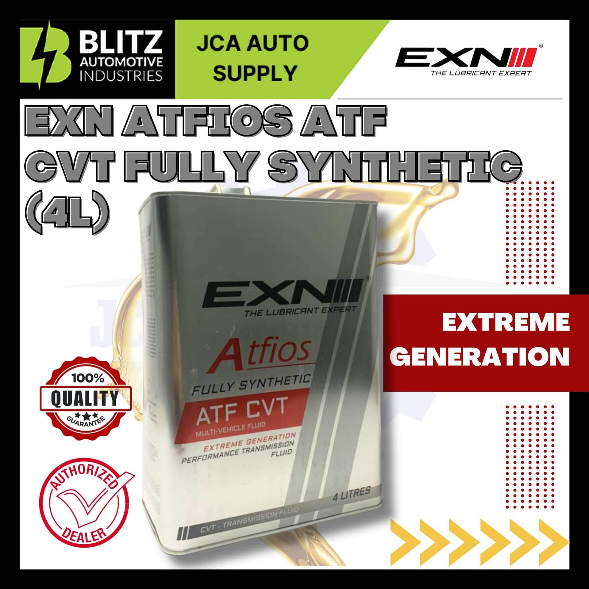 EXN ATFIOS ATF CVT FULLY SYNTHETIC 4L - Blitzcarbon.com